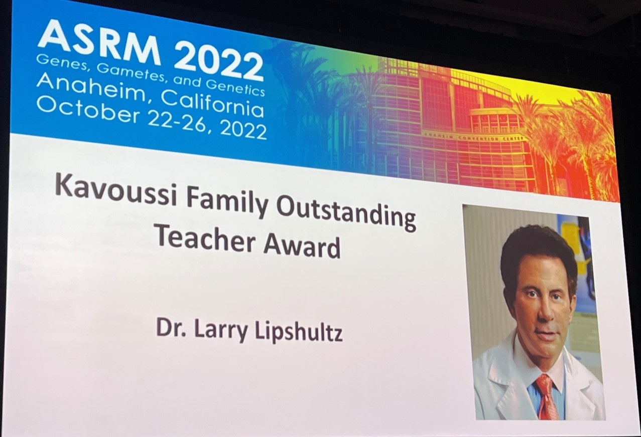 Dr. Larry I. Lipshultz recognized with the Kavoussi Family Outstanding ...